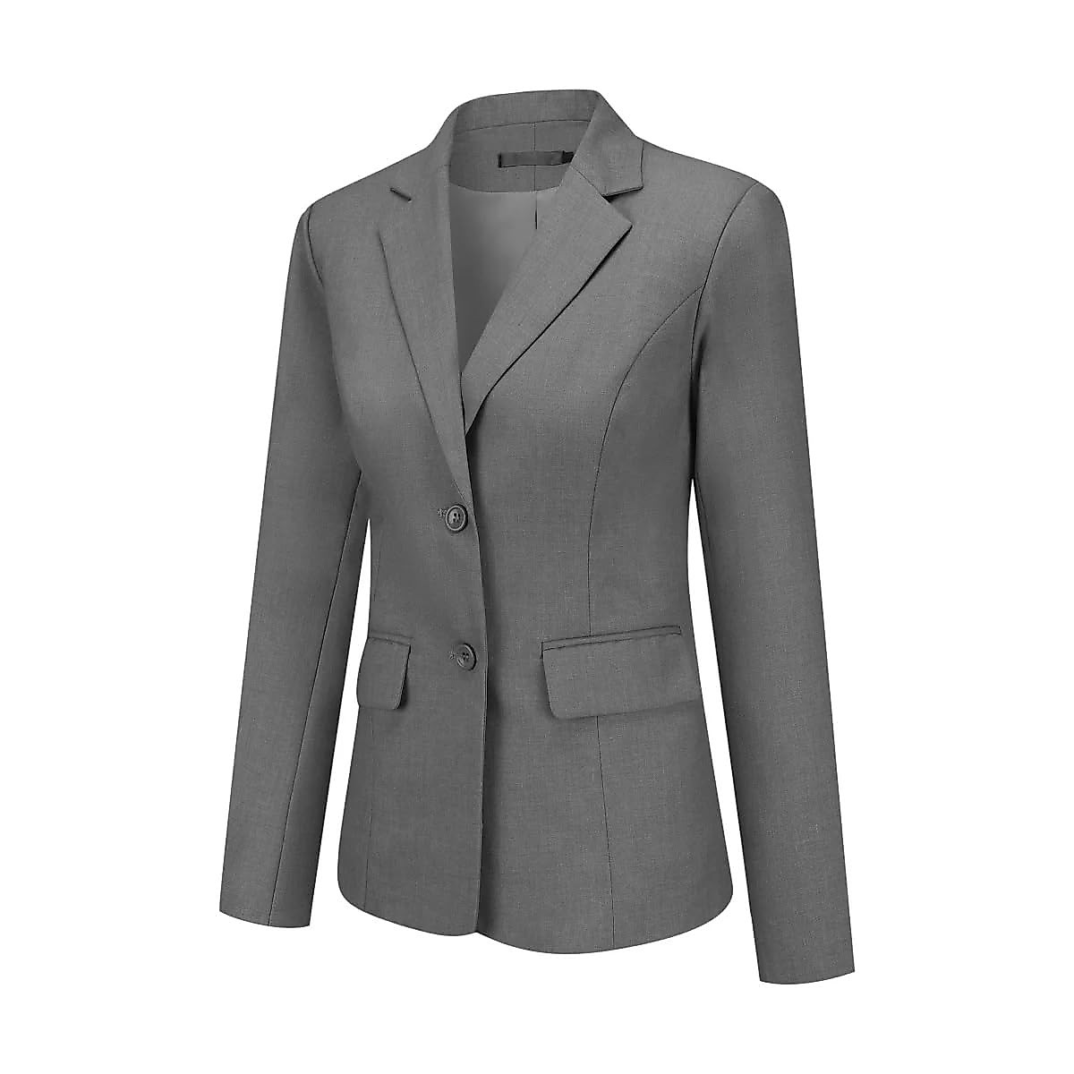 YUNCLOS Women's 2 Pieces Skirt Suit Set Long Sleeve Blazer Jacket and Pencil Skirt Dark Gray