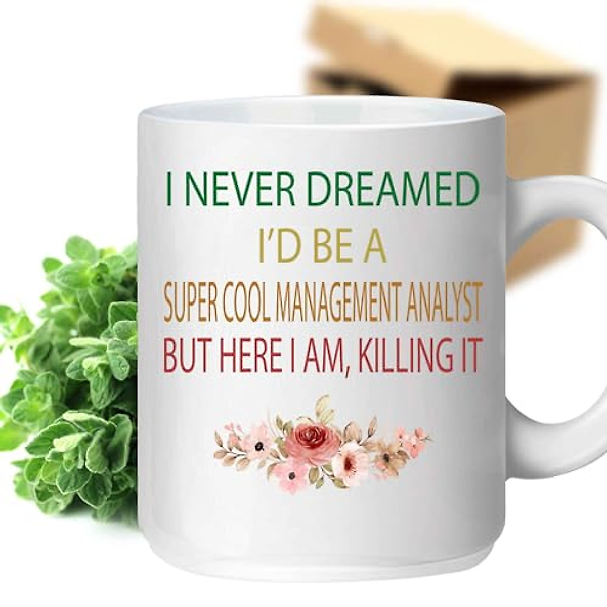 Career Success Gift - Inspirational Quotes - Grey Multicolor Unisex Sweat - Management Analyst 11 Oz White Ceramic Coffee Mug