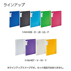 Kokuyo Novita α, Expandable File Clear Book, Display Book, Presentation Binder with Plastic Sleeves 40-Pocket Bound, Presentation Book Art Portfolio Folder, A4-S, Purple, Japan Import (RA-NV40V)