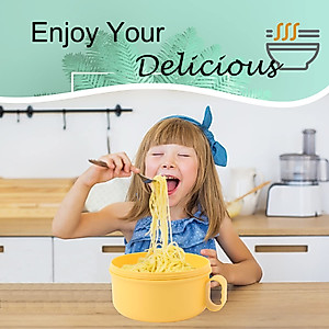 GMAEURL Microwave Ramen Cooker Ramen Bowl Set Noodle Bowl With Lid And Chopsticks BPA Free/Food Grade For Office College Dorm Room Instant Cooking Dishwasher Safe