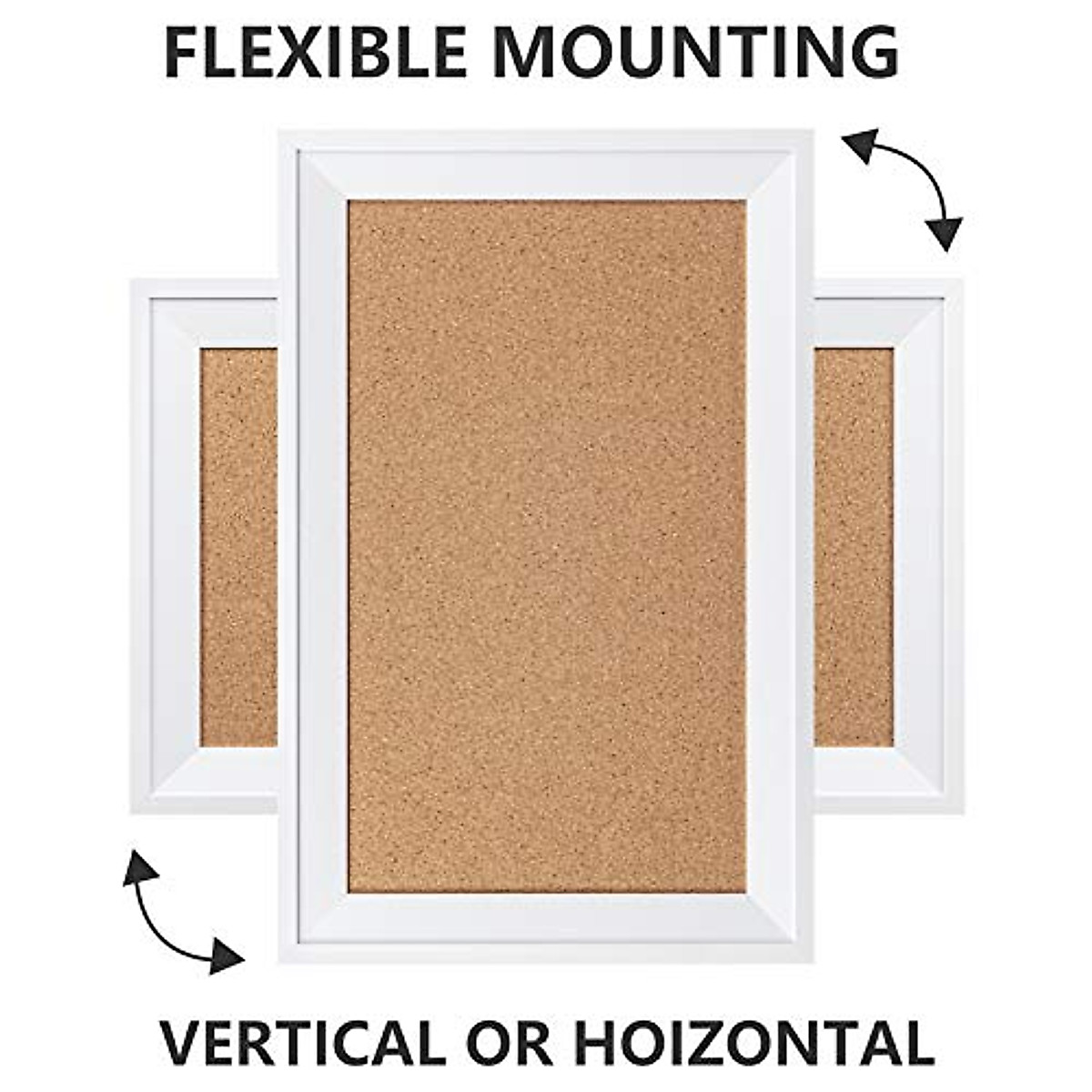 HBlife Cork Board Bulletin Board 11 x 17 inch with White Frame Rectangle Decorative Hanging Pin Board Perfect Decor for Office & Home,Message Board or Vision Board