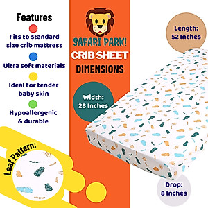 Baby Bees 3 Pieces Safari Park Crib Bedding Sets for Boys & Girls | Baby Bedding Set of Crib Sheet, Quilt for Standard Size Crib