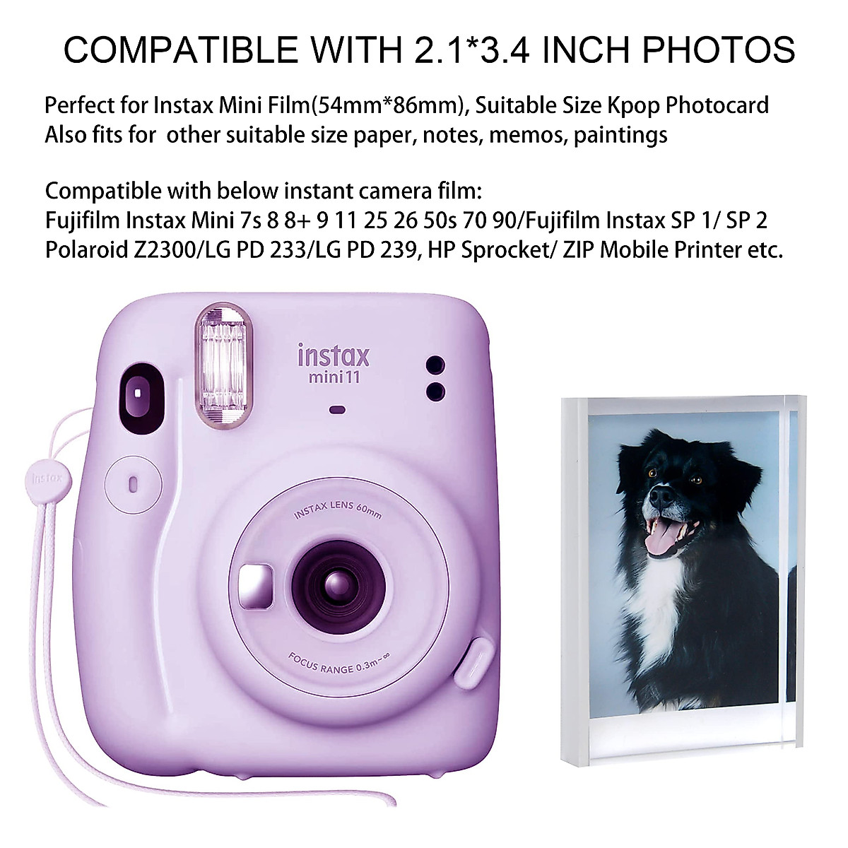 LAGIPA Polaroid Picture Frames, Instax Mini Frame for Photo, Small Picture Frames 2x3, Acrylic Polaroid Frames Desktop, Wallet Size Picture Frame For Fujifilm Polaroid Film (3 Pack)