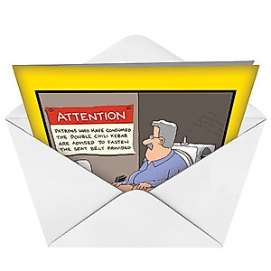 NobleWorks - 1 Hilarious Greeting Card for Birthday - Funny Birthday Cartoon, Comic Notecard - Chili Kebab 8282Z