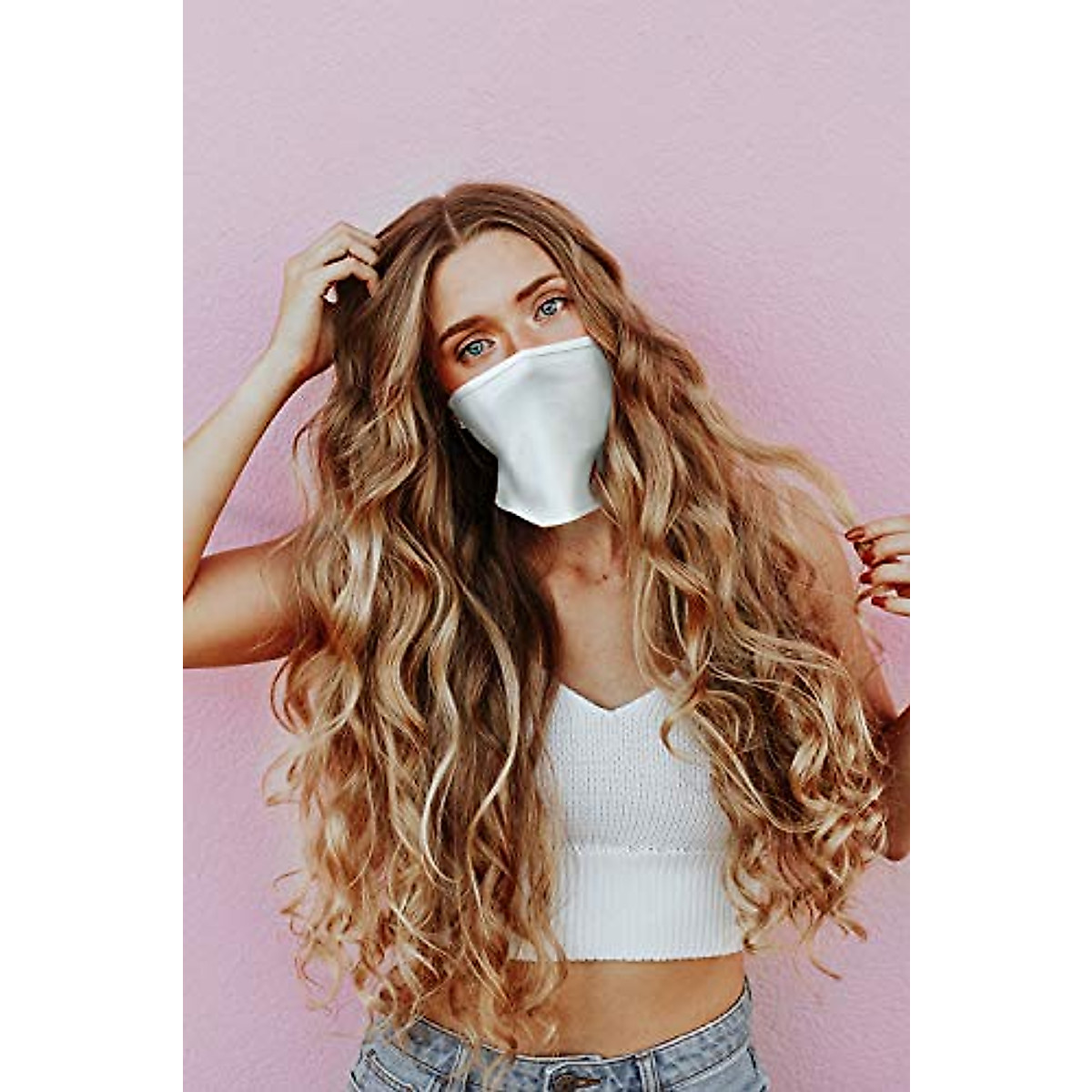 Bandanas Face Cover Mask Neck Gaiter Ear Loop Balaclava Made in USA -1-Layer_Ear_Navy,One Size