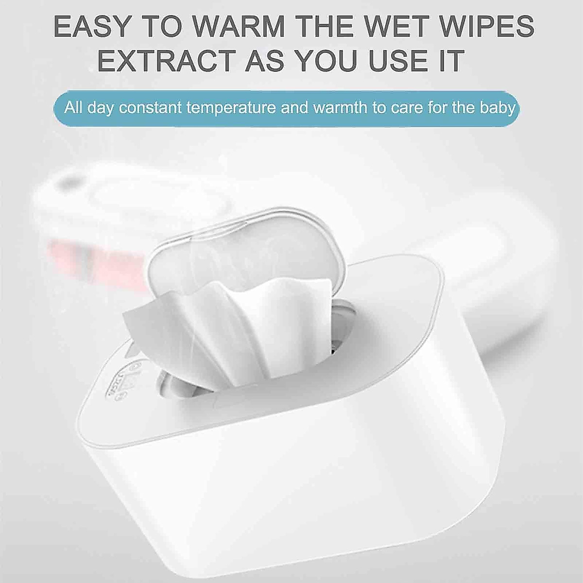 Aiend Baby Wipe Constant Temperature Warmer Baby Diaper Warmer Baby Wet Wipe Dispenser Portable Heat Preservation moisturizer Power by USB Adapter Carefully