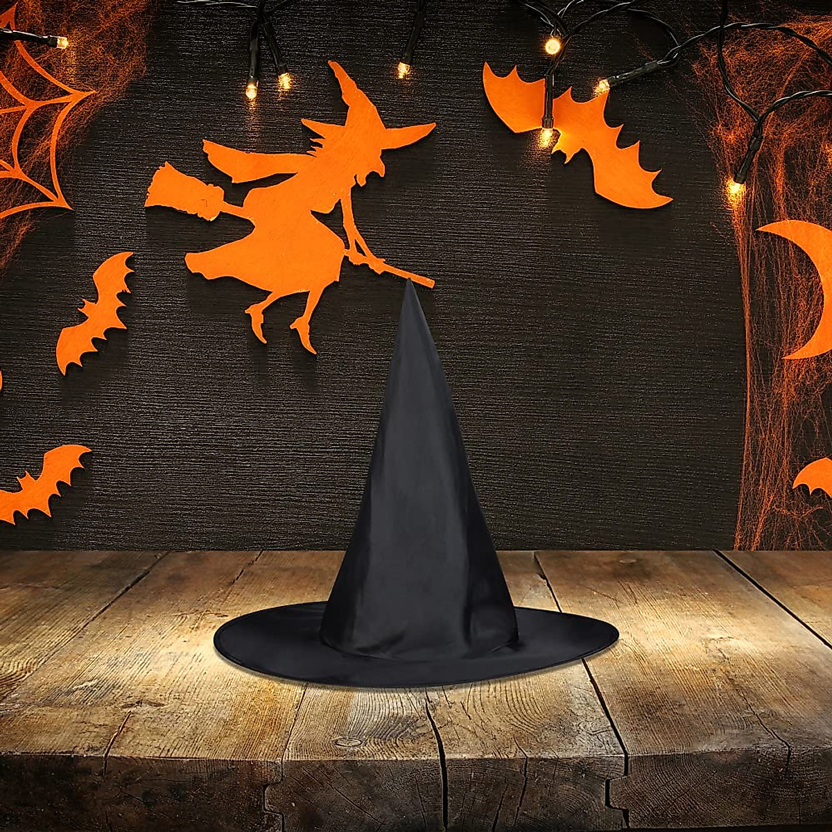 8 PCS Halloween Witch Hats Witch Costume Accessory for Halloween Cosplay Party, Black