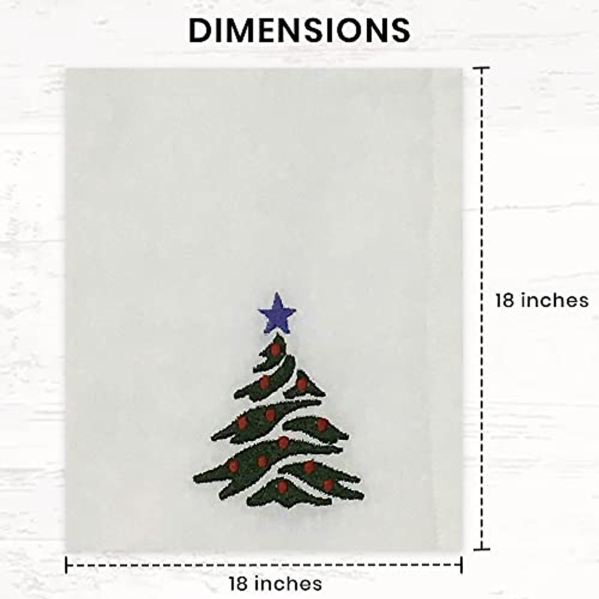 Cotton Carnival Dinner Napkins, Made with Pure Cotton, Christmas Tree Embroidered of Size 43Cm X 43Cm, Set of 6 Napkins Soft and Comfortable - Durable Quality