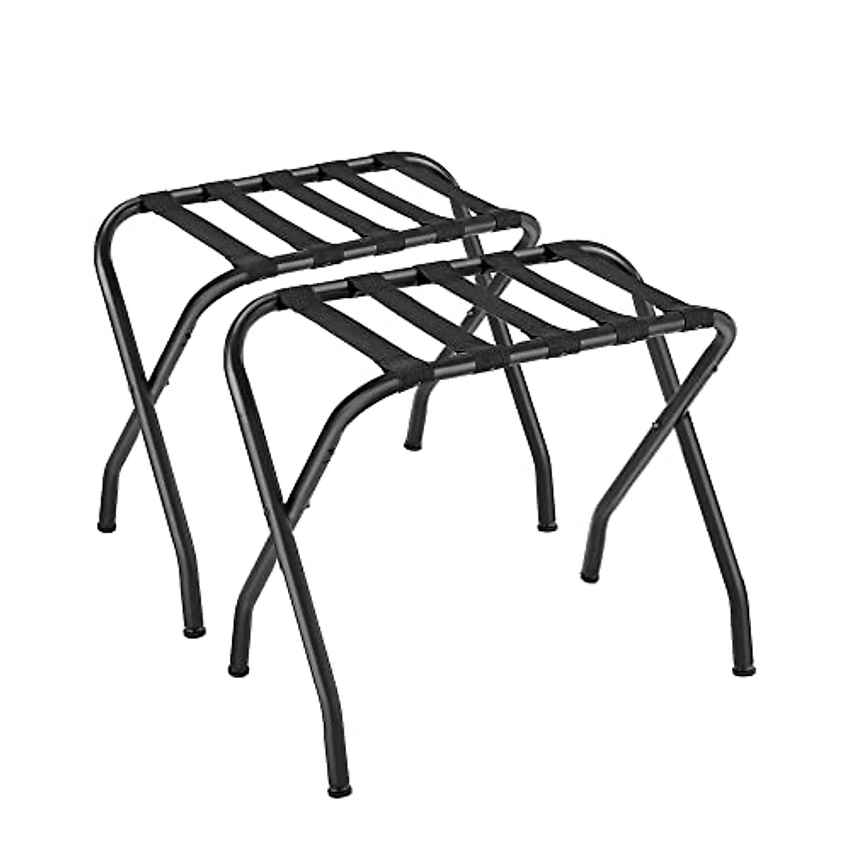 SONGMICS Luggage Rack, Pack of 2, Luggage Racks for Guest Room, Suitcase Stand, Steel Frame, Foldable, for Bedroom, Black URLR64B-2