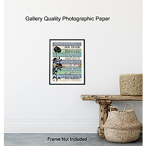 May The Road Rise To Meet You Irish Blessing Wall Decor - Irish Decor - Irish Quotes Wall Decor - Positive Inspirational Quotes Poster Sign Decorations - Sayings for Wall Decor - Uplifting Gifts