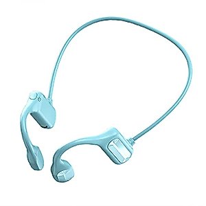 Wharick Wireless Bone Conduction Headphones,Bluetooth-Compatible 5.0 Earphone Ear Hook Bone Conduction Waterproof Wireless Sports Headphone for Workouts Running Light Blue