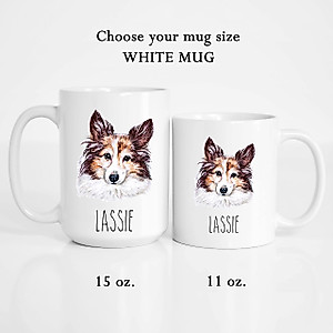 Sheltie Personalized Coffee Mug Gifts for Mom Dad Dog Lovers - Custom 15oz or 11oz - Dishwasher Microwave Safe (Sheltie)