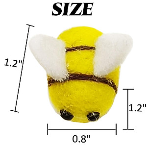 YOOHUA 20PCS Wool Felt Bee Craft Balls Bee Craft Supplies for Halloween Costume Baby Shower Gender Reveal Party Nursery Tent Decoration DIY Craft Car Seat Grasping Bead Toys