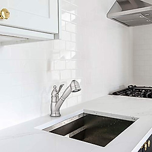 Aqua Vista 23-K81CO-BN-AV Singe Lever Kitchen Sink Faucet, Pull-Out Brushed Nickel