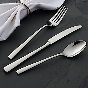 Oneida Doublet 20 Piece Everyday Flatware Set, 3.05 LB, Metallic