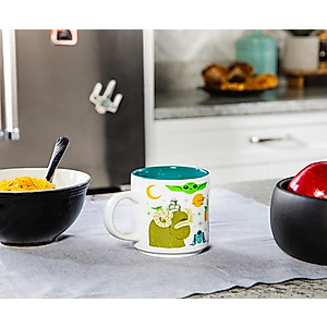 Silver Buffalo Star Wars: The Mandalorian Cartoon Grogu Ceramic Mug | Holds 13 Ounces
