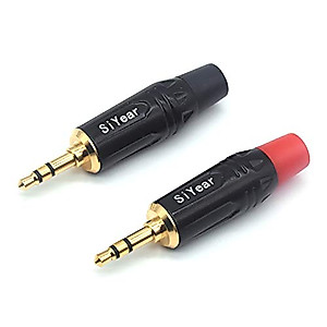 SiYear 3-Pole 3.5mm Stereo Headphone Jack Male Plug Repair Replacement Solder Adapter, 3.5mm (1/8inch ) Solder Type DIY Audio Cable Connector(2PACK)