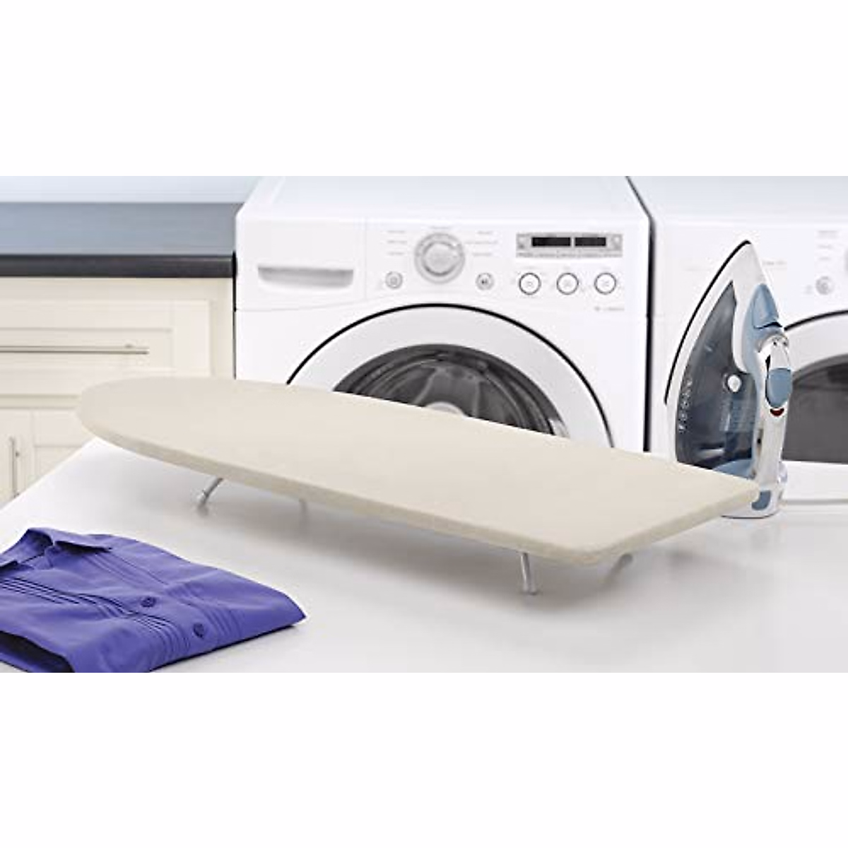 Whitmor Tabletop Ironing Board, Cream, 12.0x32.0x33.75