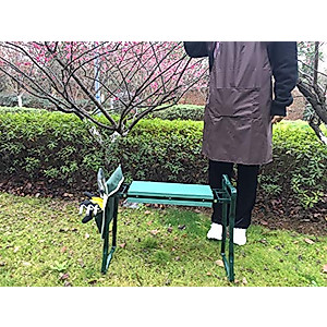 INMTIE 2-in-1 Garden Kneeler and Seat Gardening Chair Protects Your Kneesb Foldable Garden Bench Garden Stools Bench Comes with A Free Tool Pouch EVA Foam Pad (Green)