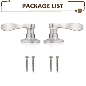 Probrico 4 Pack Dummy Door Lever Door Handle for Left Hand and Right Hand, Wave Style French Door Handle with Satin Nickel Finish, Single Side Non-Turning Dummy for Laundry Room, Hallway, Closet