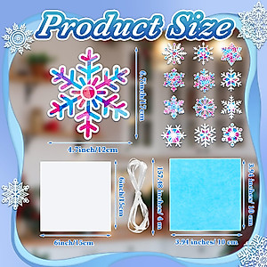 36 Pieces Snowflakes Paper Suncatcher Paper Cuts Set Snowflakes Party Decoration Glass Decoration DIY Window Art Children Crafts Party Gifts