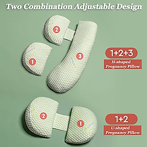 Pregnancy Pillows for Sleeping, U Shaped Full Maternity Body Pillows with Removable Cover for Pregnant Women Back, Belly, Body Support - Dark Grey