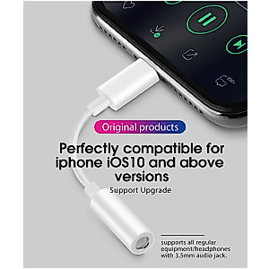 [Apple MFi Certified] 3.5mm Headphones Adapter for iPhone, 2 Pack Lightning to 3.5mm Earphones/Headphones Jack Aux Audio Adapter Dongle for iPhone 12 11 XS XR X 8 7 iPad, Support iOS 14 and More