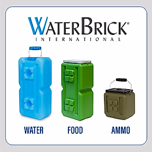 WaterBrick International WaterBrick Water Storage Containers for Emergency Water Storage | 6-Pack of Stackable 3.5 Gallon Water Container Bricks | Food-Grade HDPE Plastic | BPA-Free | STD Tan