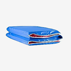CASE-12 Pack KinderMat, 1" Thick, 4-Section Rest Mat, 45" x 19" x 1", Red/Blue with Grey BINDING-Case-12-500110