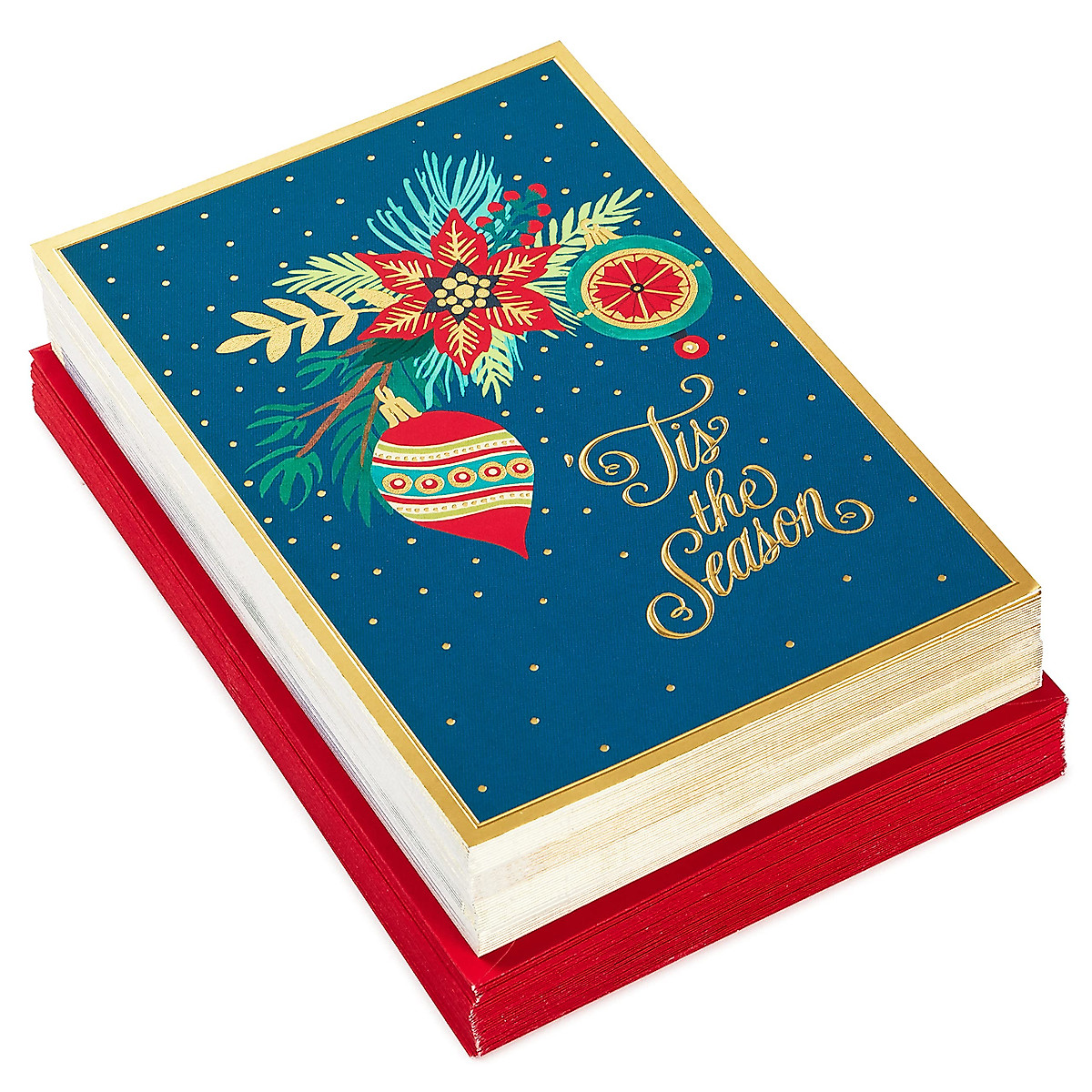 Hallmark Boxed Christmas Cards Assortment, Festive Foil (40 Cards and Envelopes)