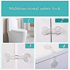 Baby Guard Child Lock Door Lock Drawer Lock Children's Door Lock Baby Guard Child Safety Lock Drawer Stopper Refrigerator Kitchen Door Stopper 360 Degree Rotation (5 Long / 5 Short)