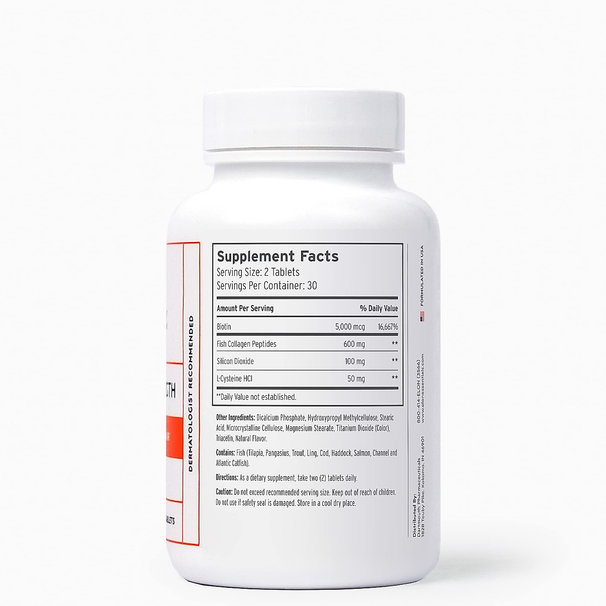 Elon R3 Hair Growth Supplement for Women – Vitamins w/ 5000 mcg Biotin Per Serving & Collagen Peptides for Healthy, Thick Hair – Extra Strength - Extended Release (60 Tablets)