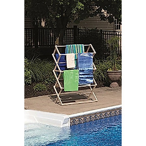 Saving Shepherd Extra Large Wood Laundry Drying Rack Collapsible, 48" Floor Unit