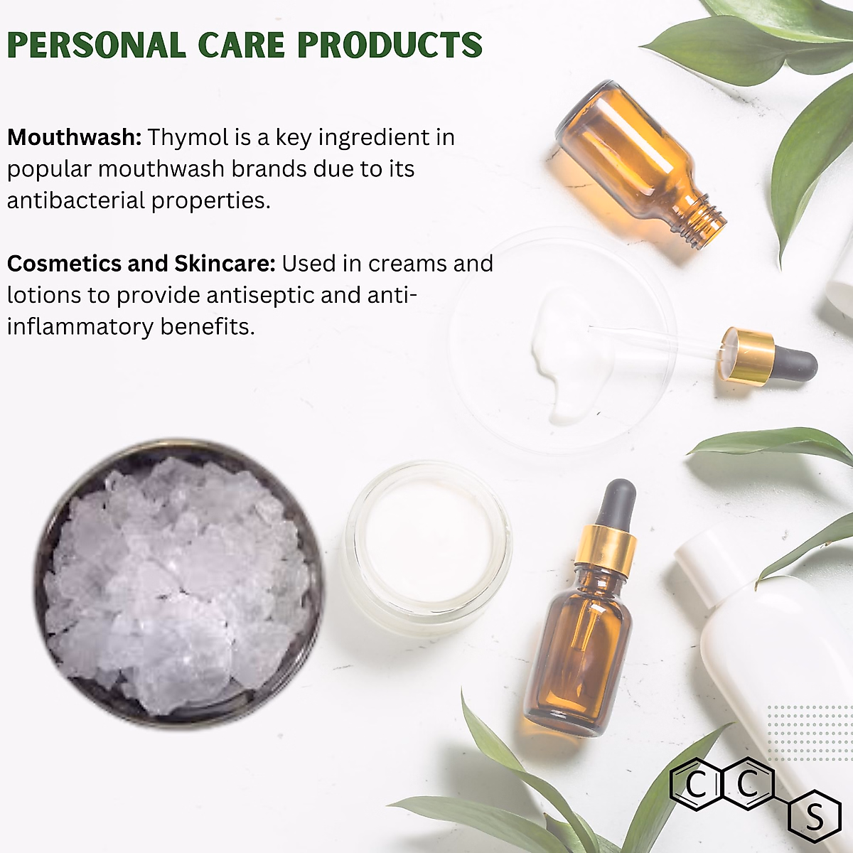 Thymol Crystals High Purity Aroma Compound (100 Grams)