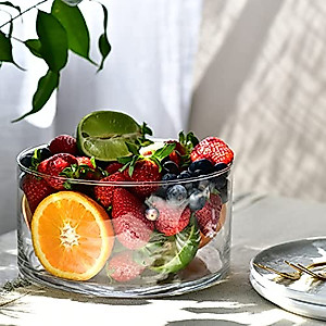 Krosno Glass Salad Bowl | 9.4" | Glamour Collection | Perfect for Home, Restaurants and Parties | Fridge Safe