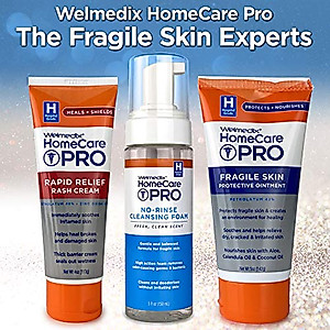 Welmedix HomeCare PRO Rapid Relief Adult Diaper Rash Cream – Extra Thick, Moisturizing Barrier Cream for Incontinence and Healing Cream/Zinc Oxide Cream/Skin Cream, (4oz Tube)