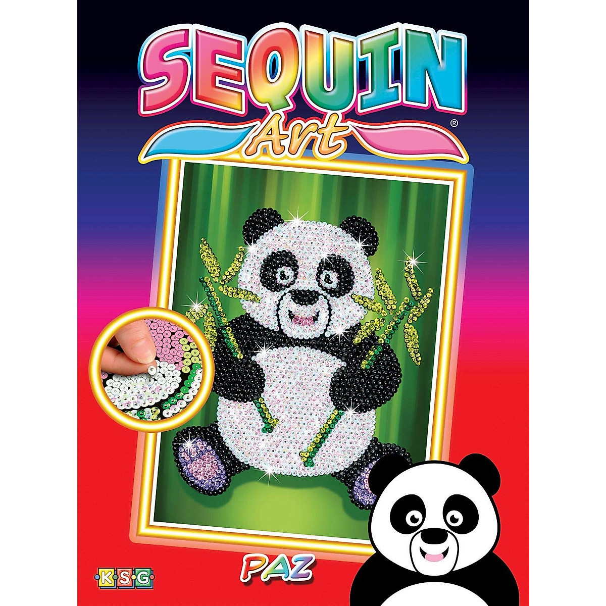 Sequin Art Red, Panda, Sparkling Arts and Crafts Picture Kit, Creative Crafts