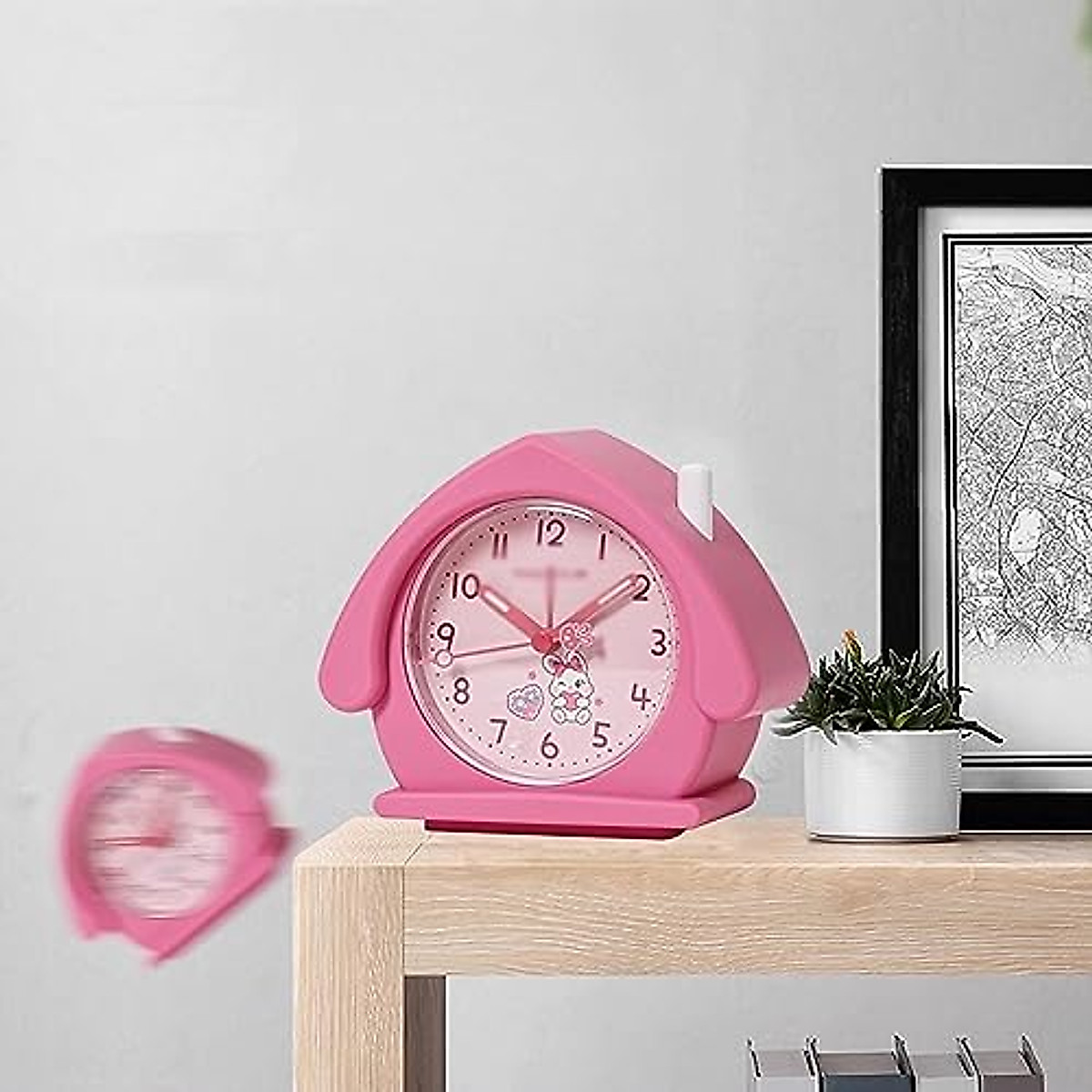 HEGZA Analog Alarm Clock Cute Loud Alarm Clock, Kids Alarm Clocks for Bedroom with Silent Non-Ticking and Night Light, Alarm Clock for Kids Teens Girls Kids Alarm Clocks (Color : Brass)