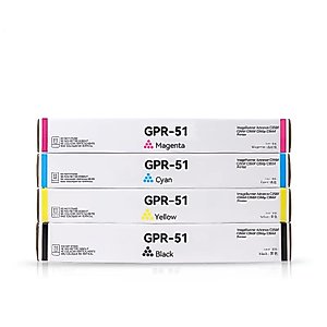 GPR-51 GPR51 Toner Cartridge Remanufactured 8516B003 8517B003 8518B003 8519B003 Replacement for Canon ImageRunner Advance C250if C255if C350if C350p C355if (Black Cyan Magenta Yellow,4Pack)