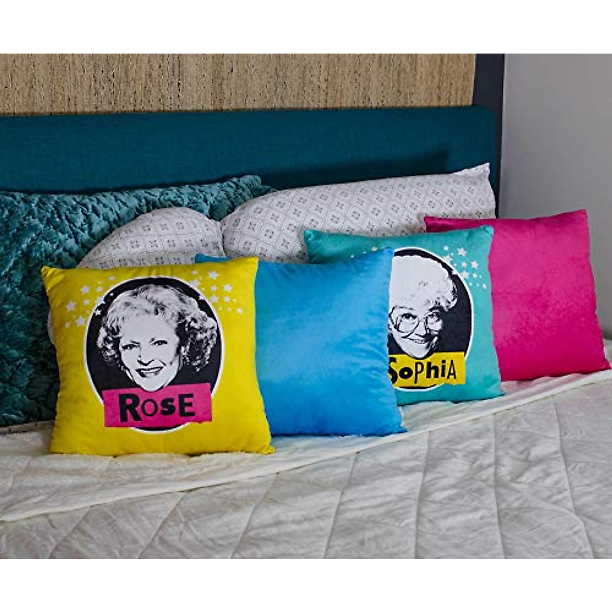 The Golden Girls 14-Inch Character Throw Pillows | Set of 4 | Decorative Square Accent Pillows for Living Room Set, Cushion, Couches And Sofas, Bedroom