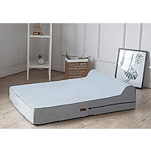 Jumbo Orthopedic Dog Bed - 7-inch Thick Memory Foam Pet Bed with Pillow With Removable Cover & Free Waterproof Liner - For Large Breed Dogs