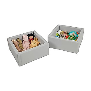 ECR4Kids SoftZone Play Patch Toy Bins, Beginner Playset, Light Grey, 2-Pack