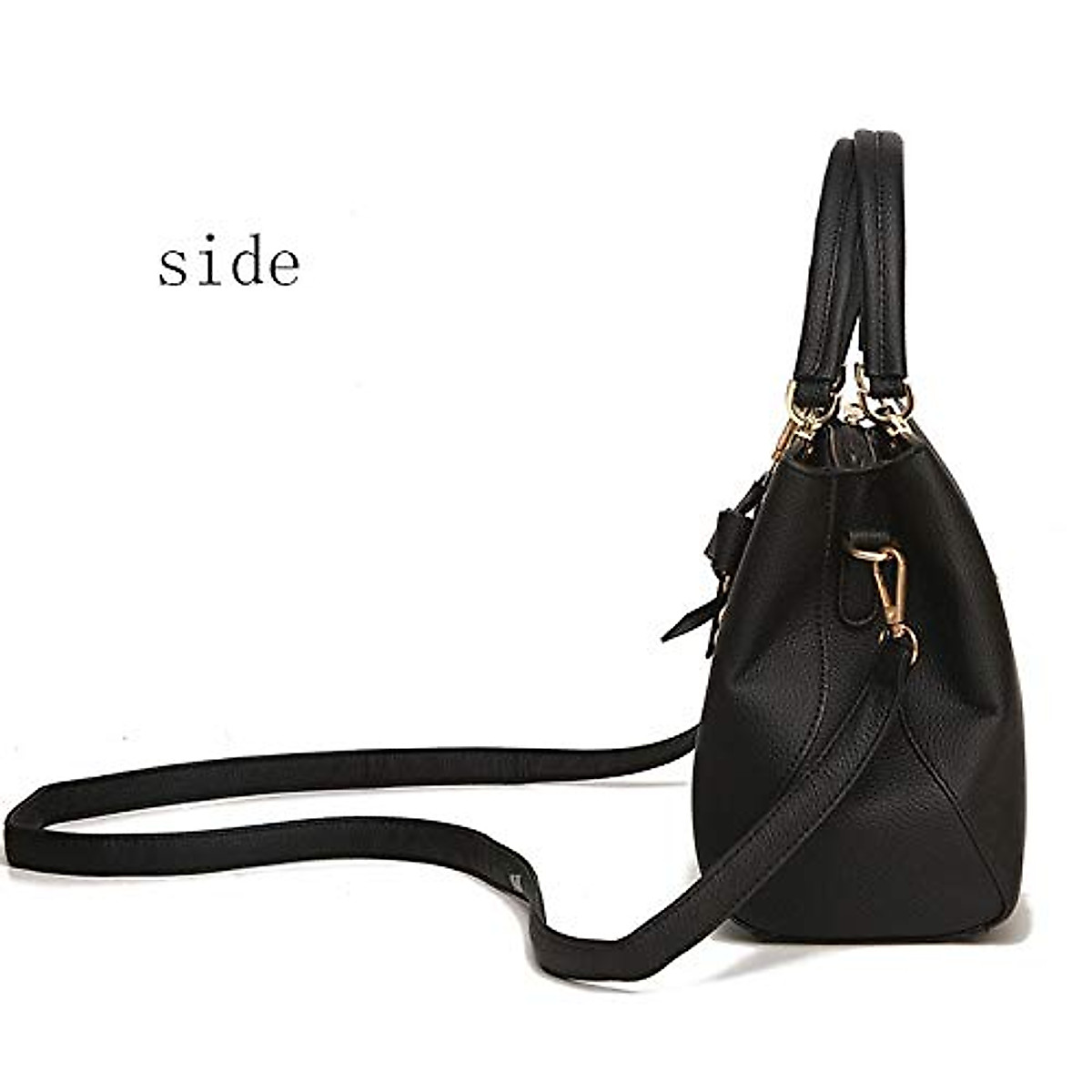 Andongnywell Ladies PU Leather Top Handle Satchel Handbags Shoulder Tote Bags Purses and Handbags with Bow Pendant