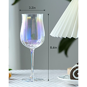 CHRYSLIN Wine Glasses set of 4,Colored Wine Glass,Crystal Red Wine Glasses,Romantic Gift for Dating,Birthday,Christmas (colorful)