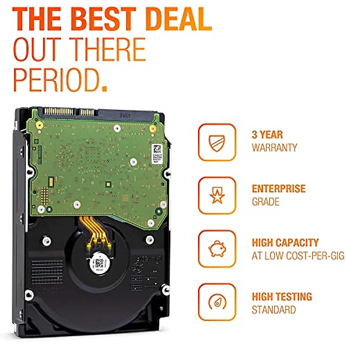 WD 10TB Ultrastar DC HC510 7200 RPM SATA 6.0Gb/s 3.5in Internal Hard Drive Model 0F27452 (Renewed)