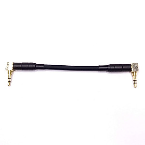 CNCESS CESS-067 Short 3.5mm Audio Shielded Patch Cable for Stacking DAP and Amplifier, Right-Angle 3-Inch