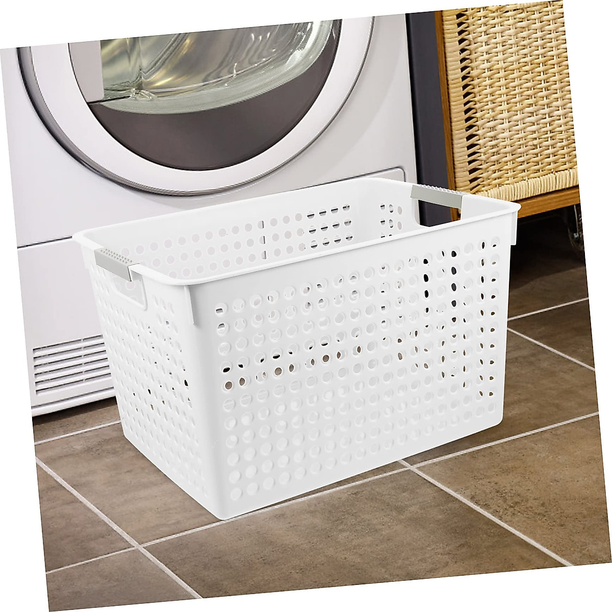 Dirty Clothes Hamper Plastic Organizer Bins Baby Bath Towel Storage Basket White Desktop Plastic Baskets Pp Baby Plastic Laundry Baskets Sundries Storage Holder