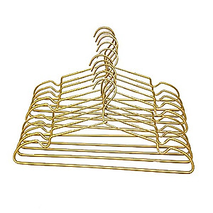Koobay 16.5" Gold Metal Wire Coat Clothes Hangers, 30PCS, Standard Suit Hangers, Garment Closet Organizer Storage
