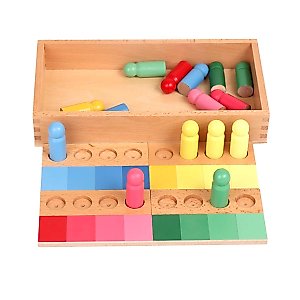 YHZAN Montessori Color Game Resemblance Sorting Task Sensorial Material Early Devlopment Toy Famlily Version