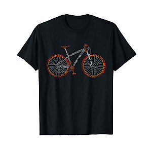 Bicycle Amazing Anatomy Mountain Bike Fire Red T-Shirt